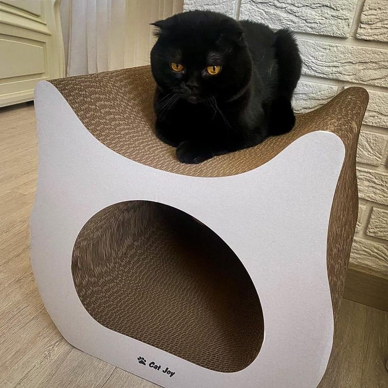 Feline Playground Cat Scratcher House “meowhaus” - Wooden Luxury Pet ...