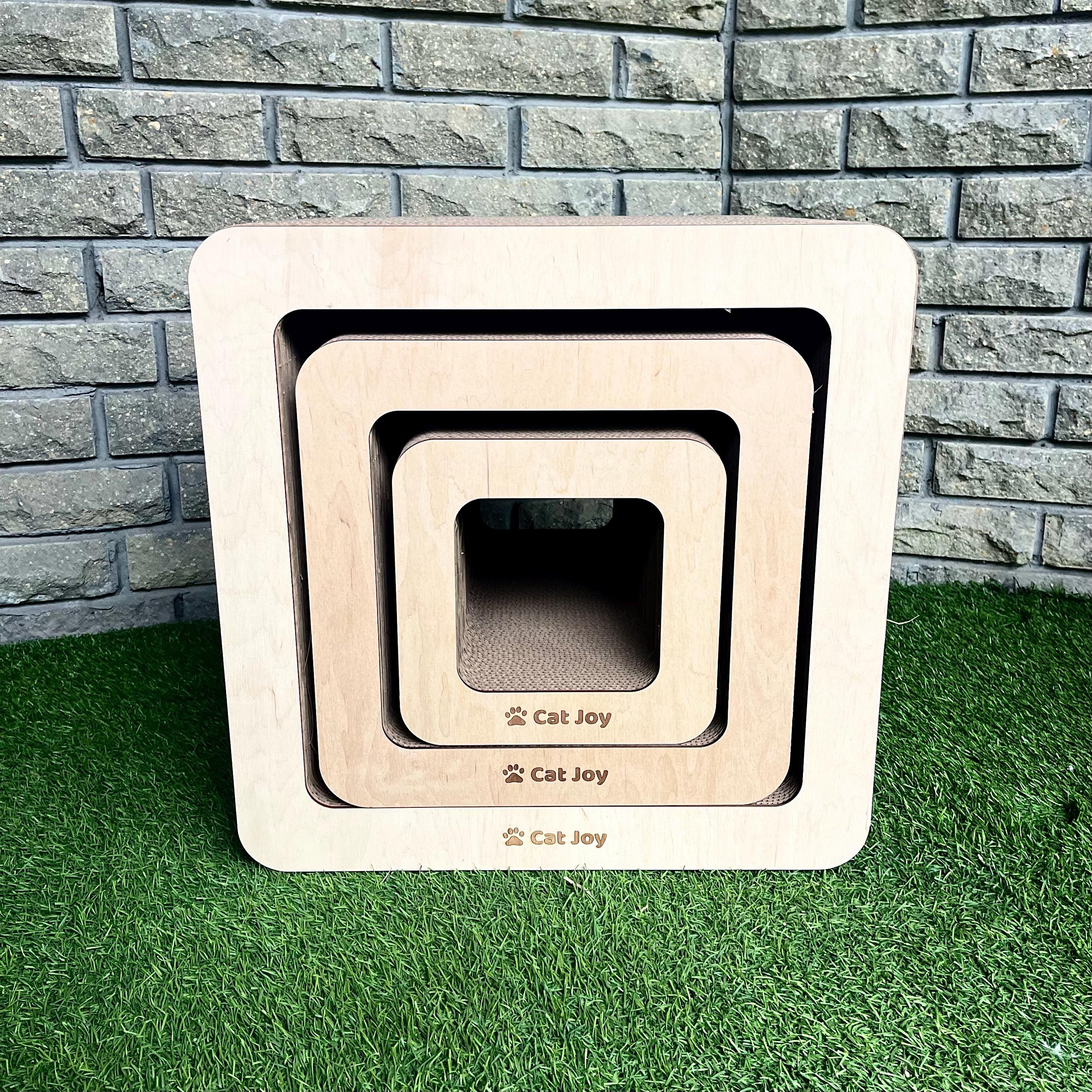 Modern Design Luxury Cat Scratcher House “hideout” - Wooden & Cozy ...