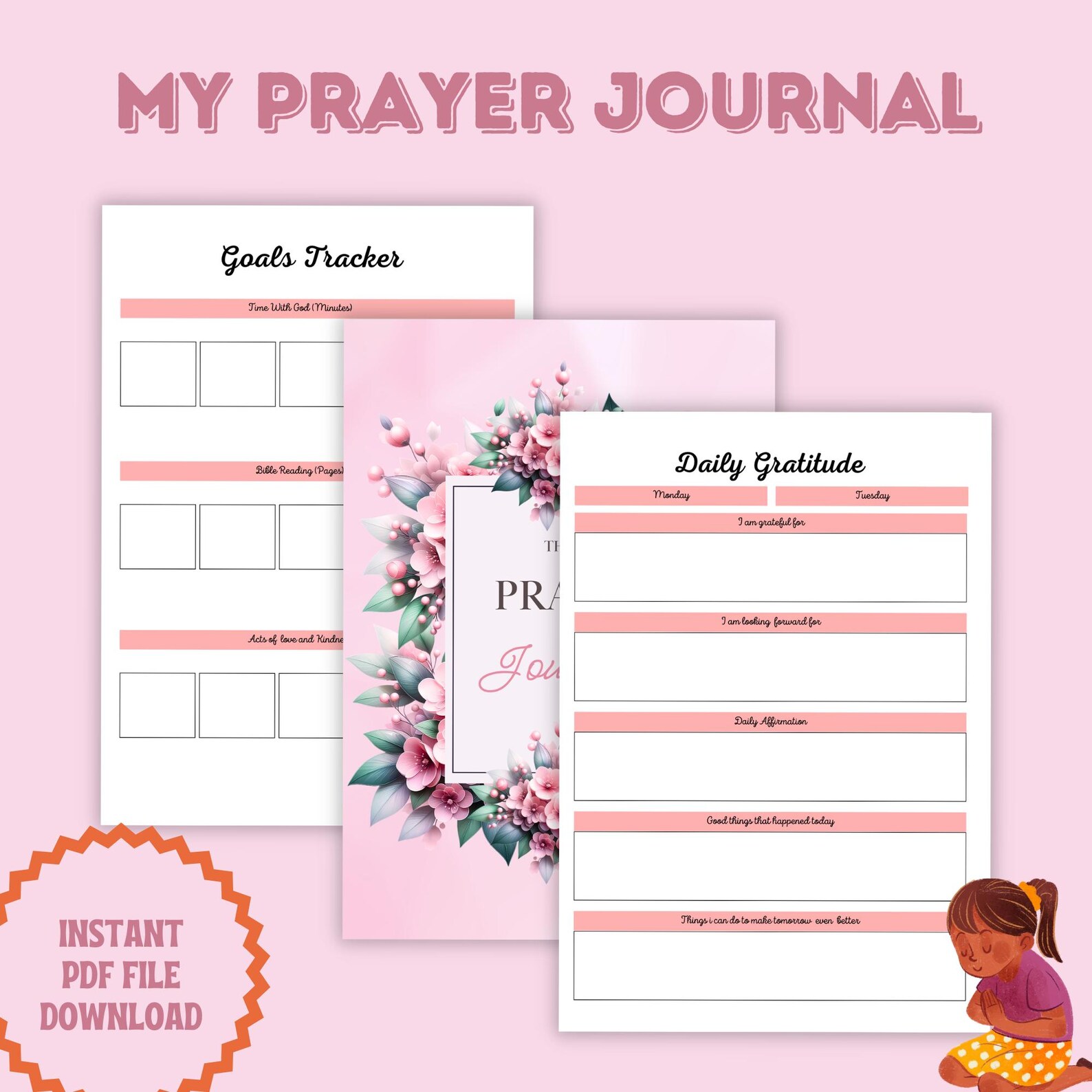 Prayer Journal Printable | Bible Study Guide | Gratitude Journal ...