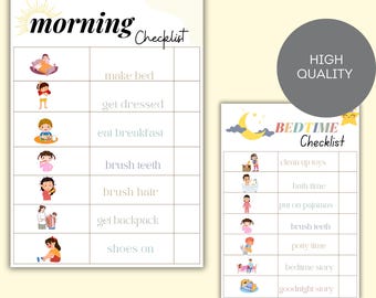 Printable & Editable Morning and Night Routine Tracker - Etsy