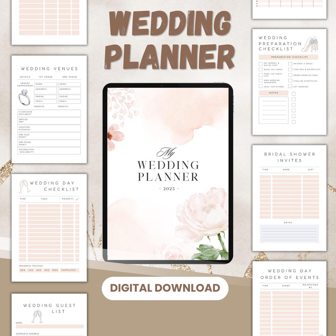 Wedding Planner Printable Complete Wedding Planning Bundle Wedding ...