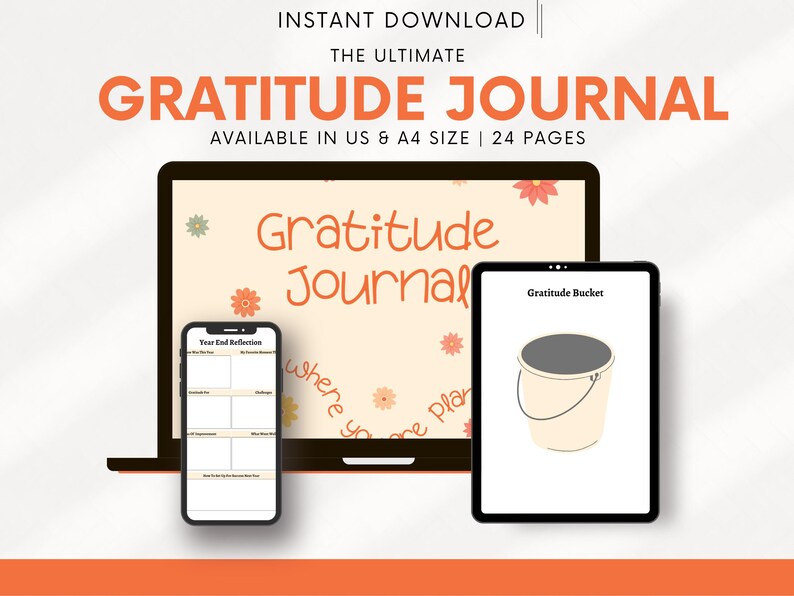 Gratitude Journal Template Bundle | Gratitude Journal Prompts ...