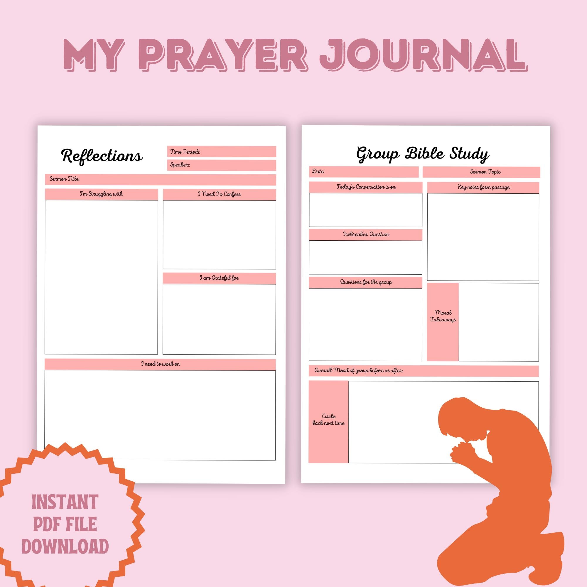 Prayer Journal Printable | Bible Study Guide | Gratitude Journal ...