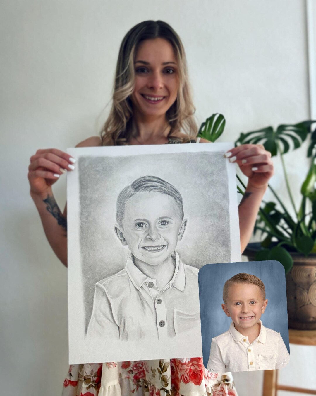 100% Handmade Portrait / Family Portrait From Photos / Personalized ...