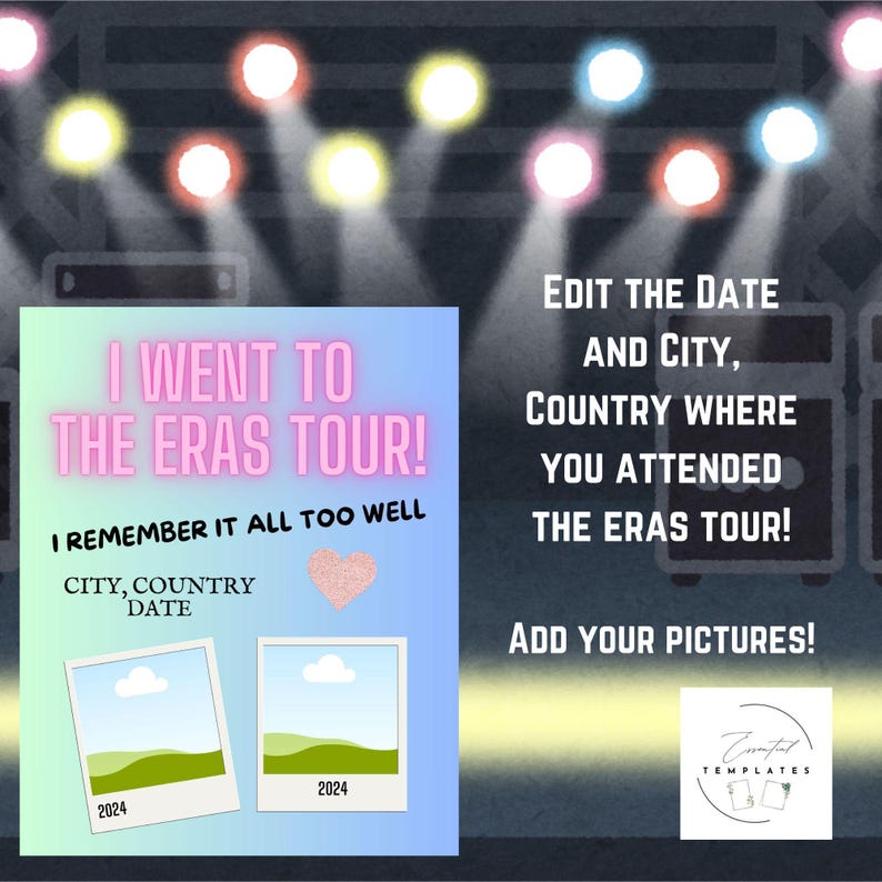 Concert Memory Poster Printable Went to the Eras Tour Memory Sign Art ...