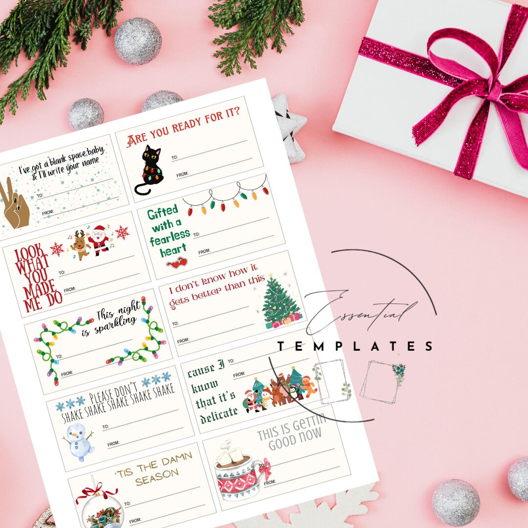 Swift Gift Tags for the Holidays Printable Christmas Gift Tags. Digital ...