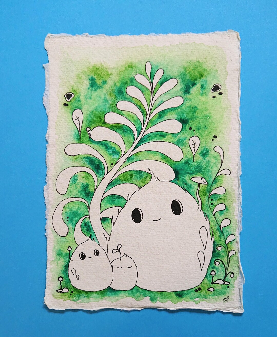 Original Watercolour Painting on Hand-made Rag Paper. Cute Cheps - Etsy