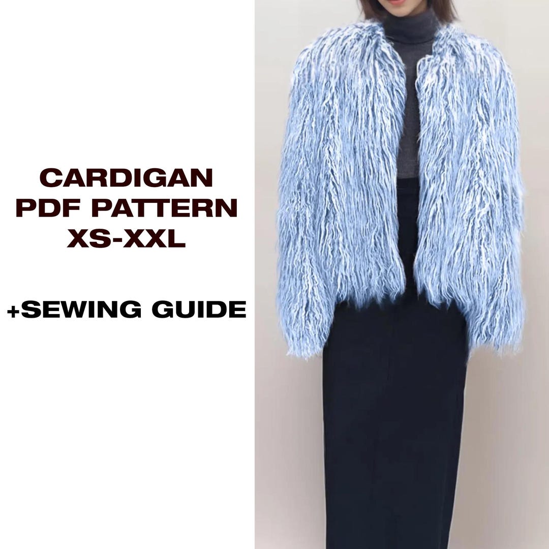 Fur Coat Sewing Pattern | Fur Cardigan Sewing Pattern | Hairy Coat ...
