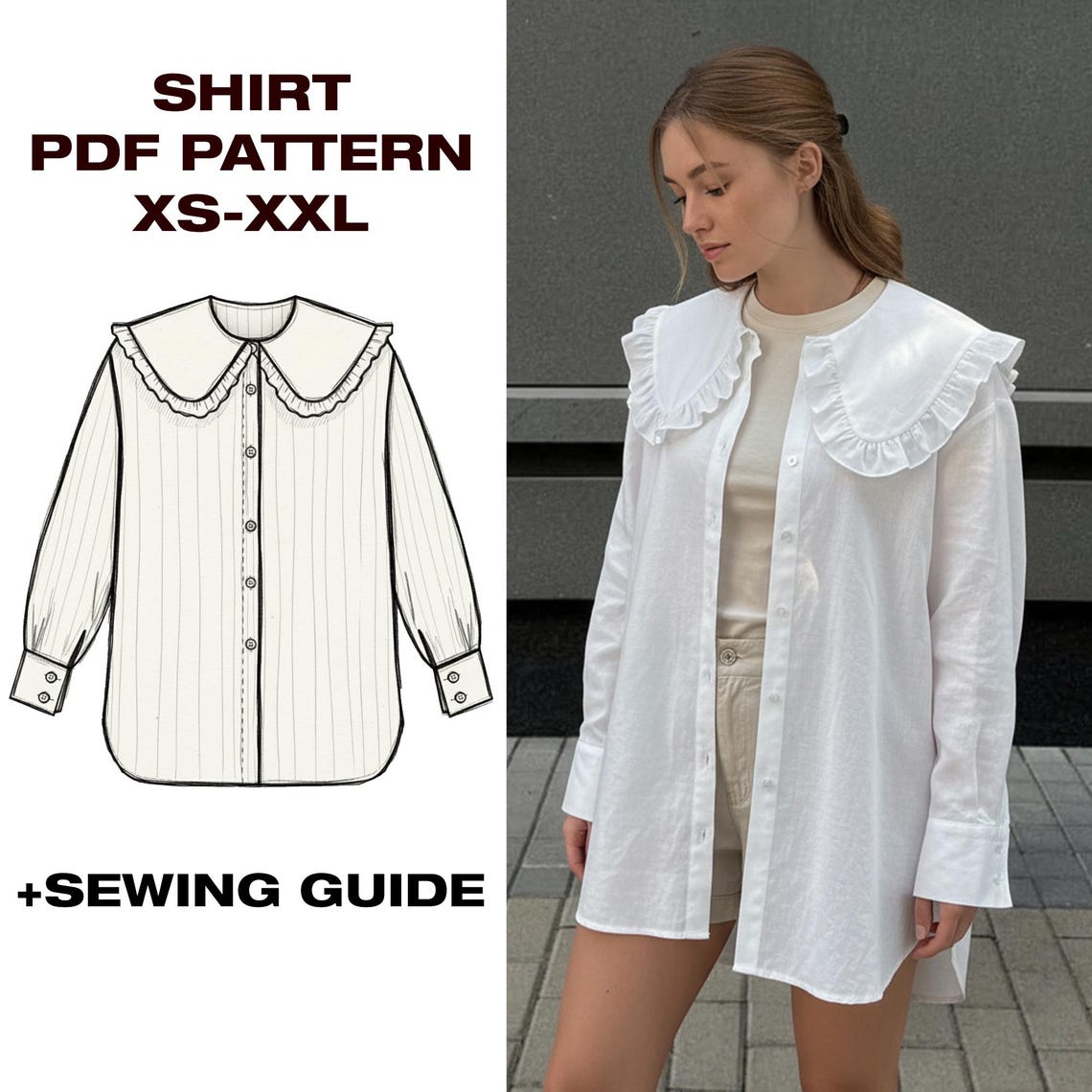 Shirt With Ruffles | Shirt With Collar | Long Sleeve Shirt | Summer ...