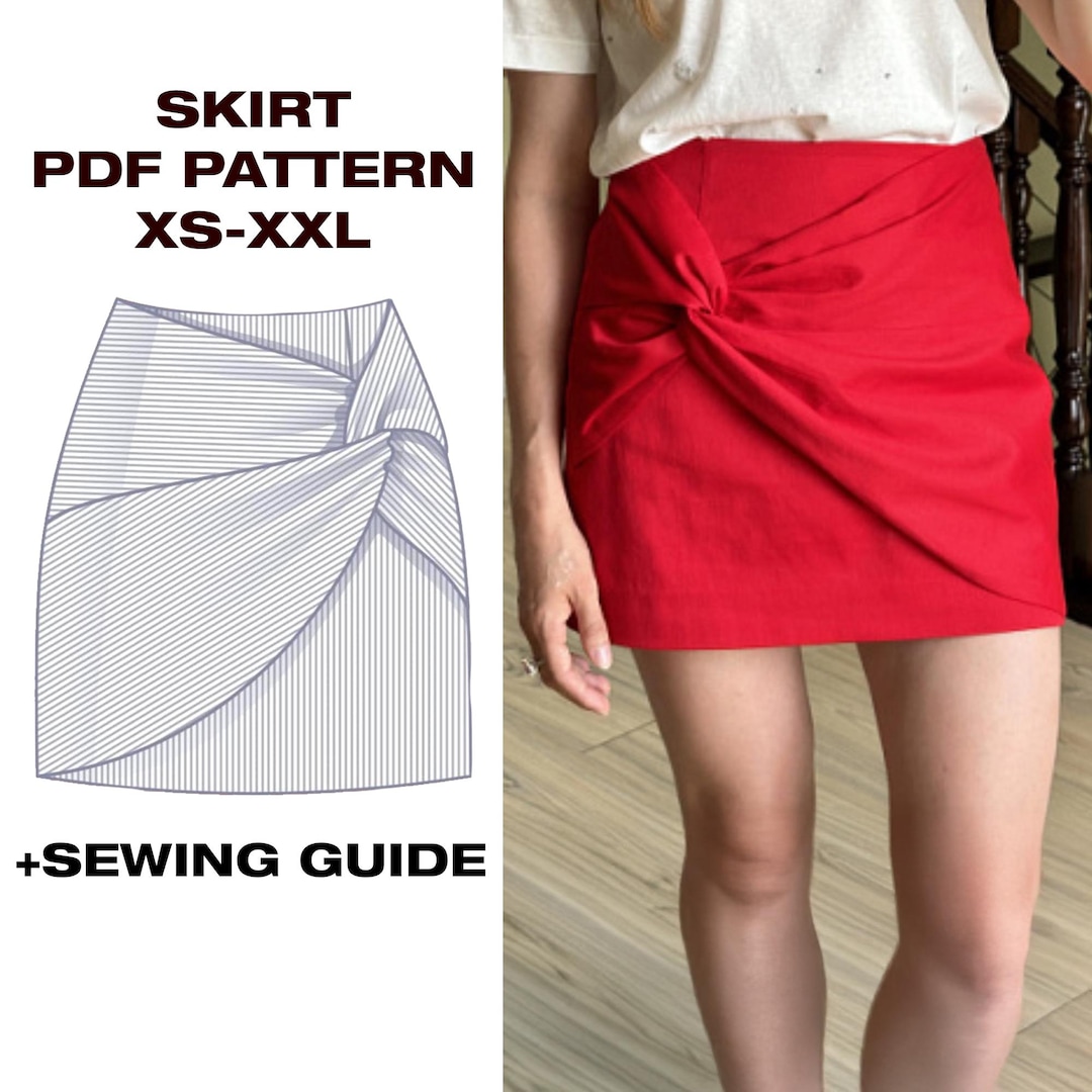 Mini Skirt Sewing Pattern | High Waist Skirt Pattern | A-line Skirt ...