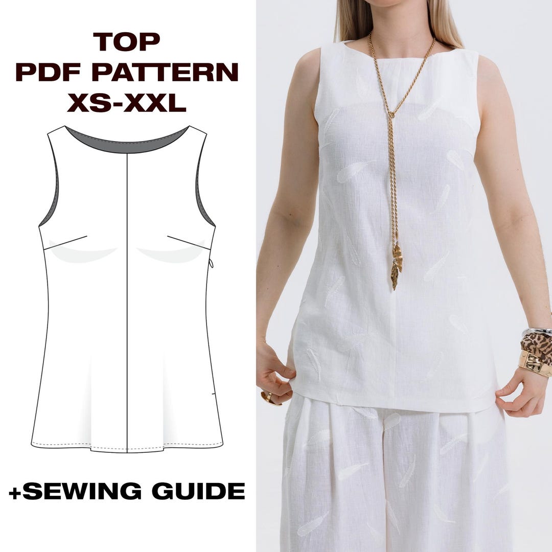 Y2K Summer Top Sewing Pattern: Beginner Friendly, XS-XXL (PDF Pattern ...