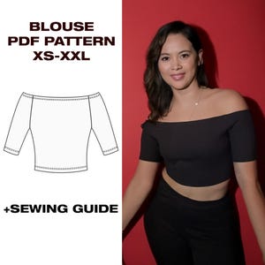 Summer Top Sewing Pattern | off Shoulder Top | Tight Top | Y2K Top ...