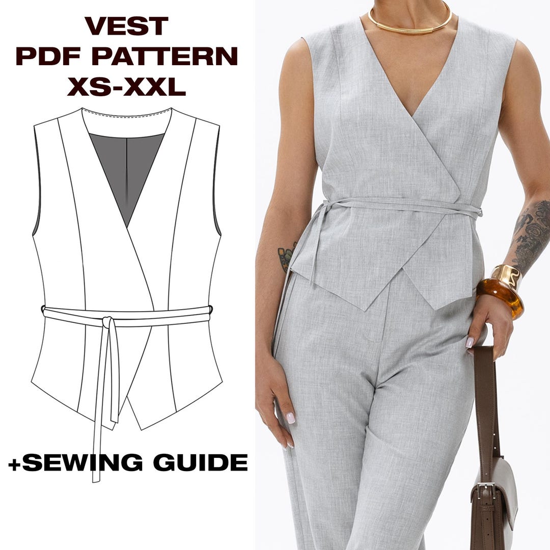 Women's Classic Vest Sewing Pattern | Summer Vest Pattern | DIY ...