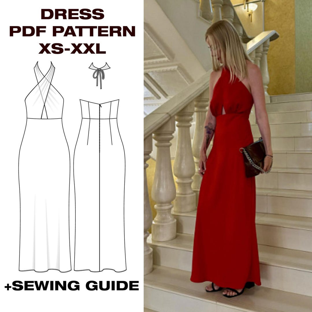 Summer Dress Pattern | Halter Neck Pattern Dress | Women Dress | Halter ...