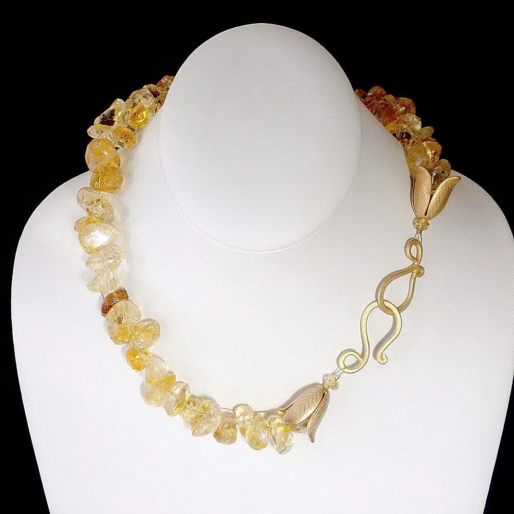 Yellow Gemstone Necklace Yellow Designer Necklace Citrine | Etsy