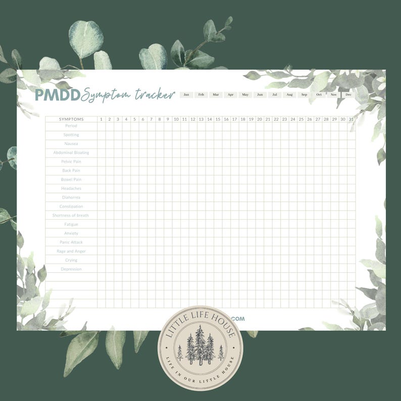 PMDD Symptoms Tracker, PMDD Awareness, Premenstrual Dysphoric Disorder ...