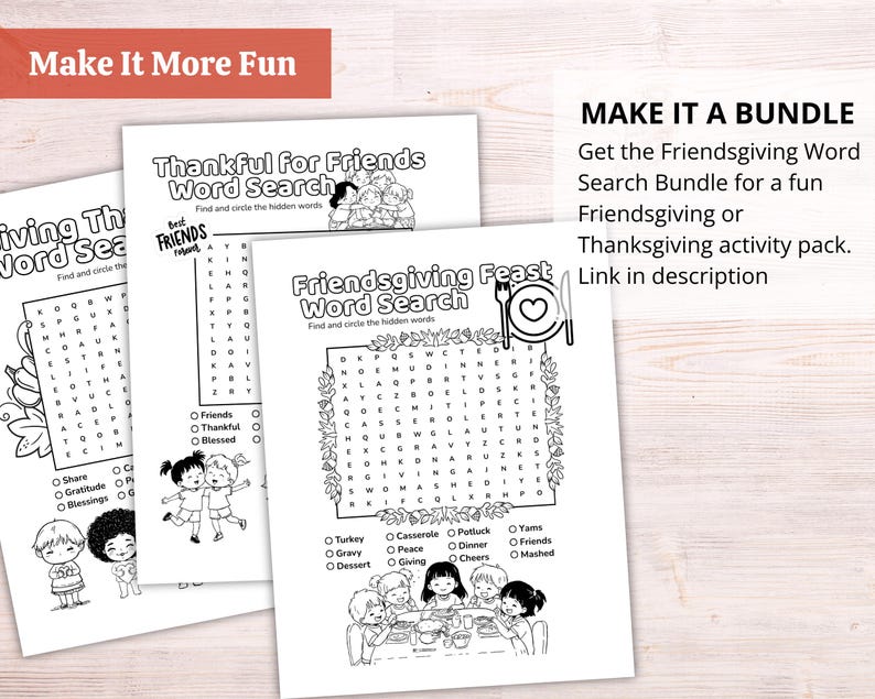 Giving Thanks Word Search for Kids | Printable Word Puzzle | Colorable ...