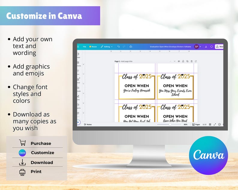 Open When Labels for Recent Graduates – Editable Canva Template | 60 ...