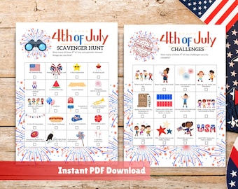 4th of July Scavenger Hunt Printable, July 4th Game, 4th of July ...