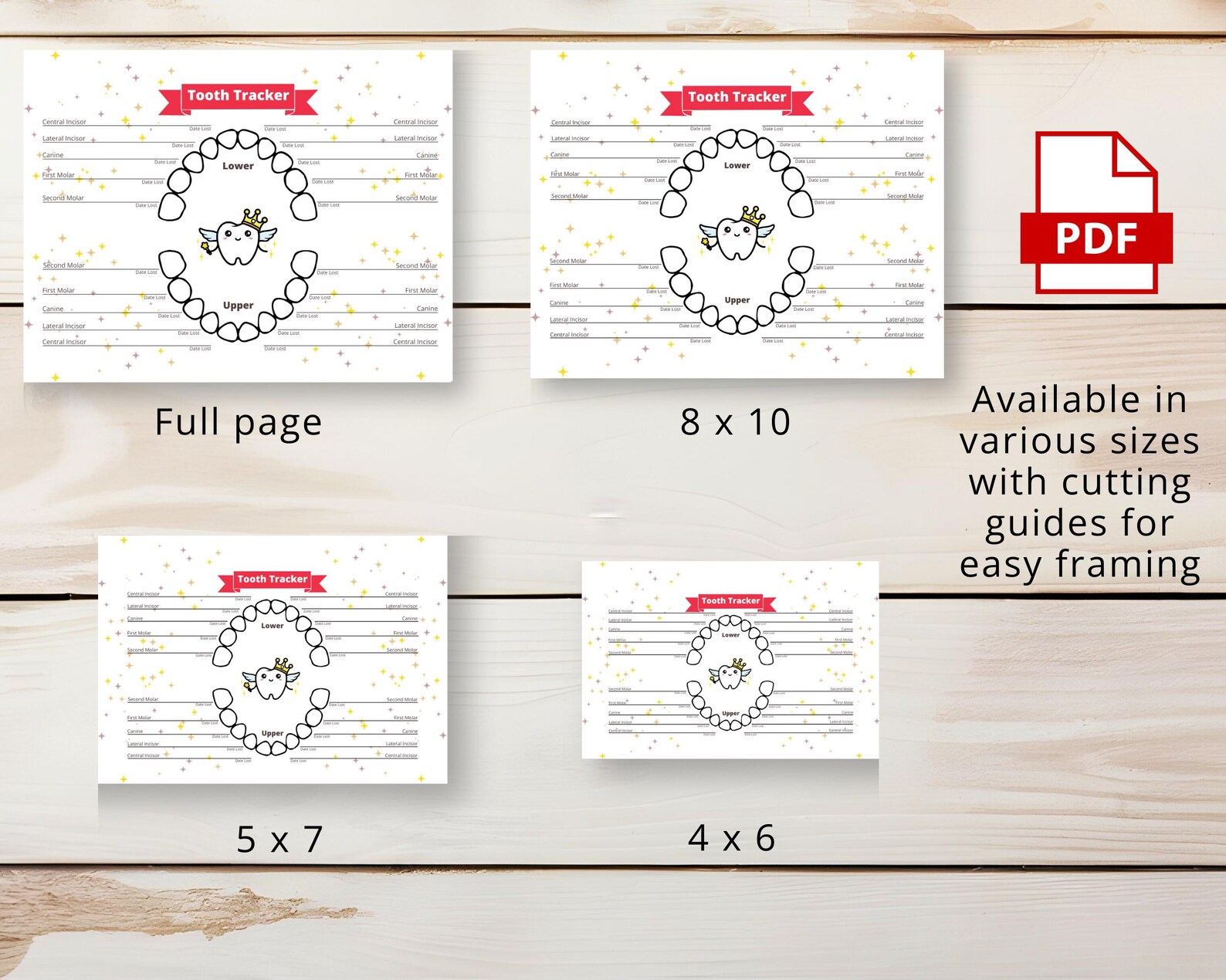 Lost Tooth Tracker Printable: Tooth Fairy Record Keeper (digital ...