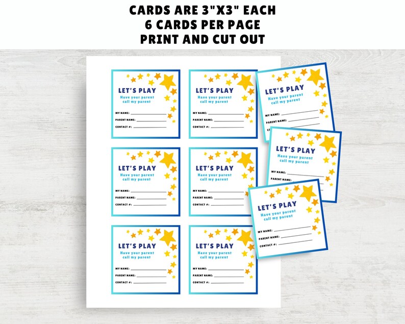 Play Date Cards, Kids Calling Cards, Winter Play Date Cards, Let's Play ...