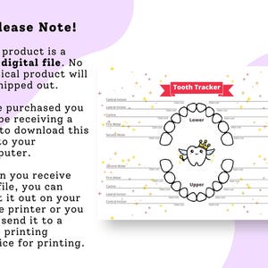 Lost Tooth Tracker Printable: Tooth Fairy Record Keeper (digital ...