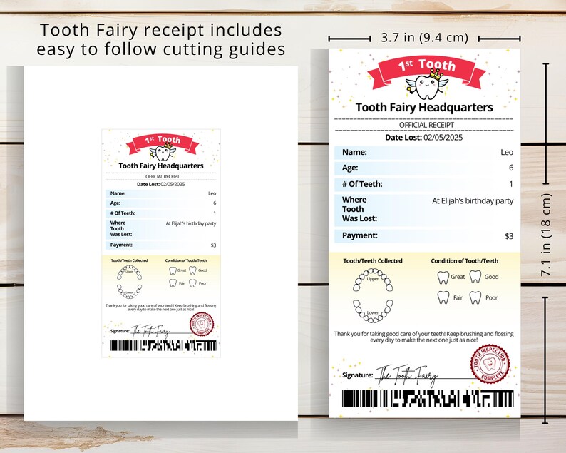 Editable First Lost Tooth Fairy Letter & Receipt | Canva Template ...