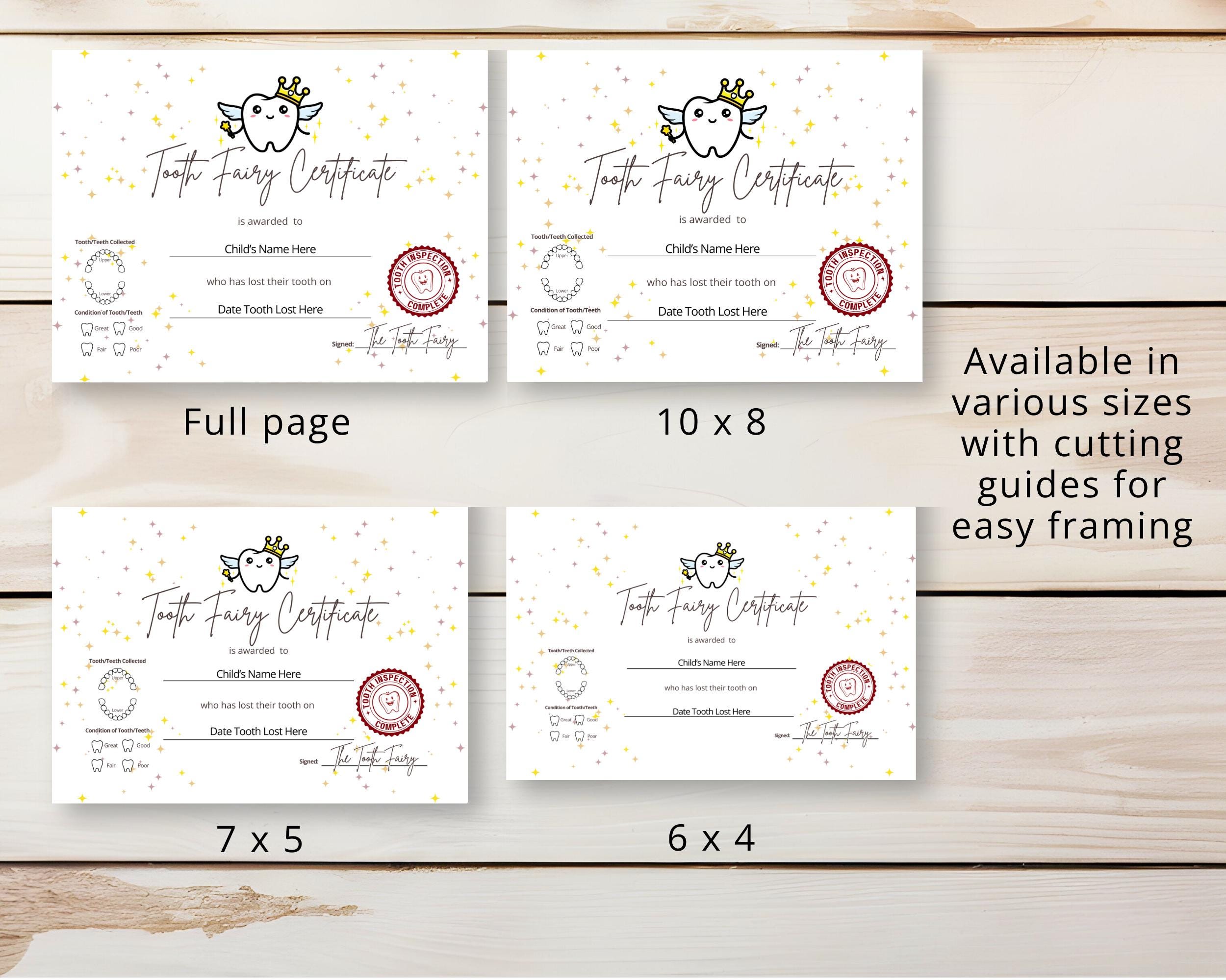 Tooth Fairy Certificate – Editable Canva Template - Instant Download - Etsy