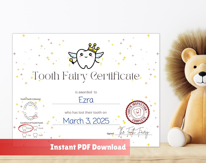 Tooth Fairy Receipt and Envelope Printable, Editable Tooth Fairy Note ...