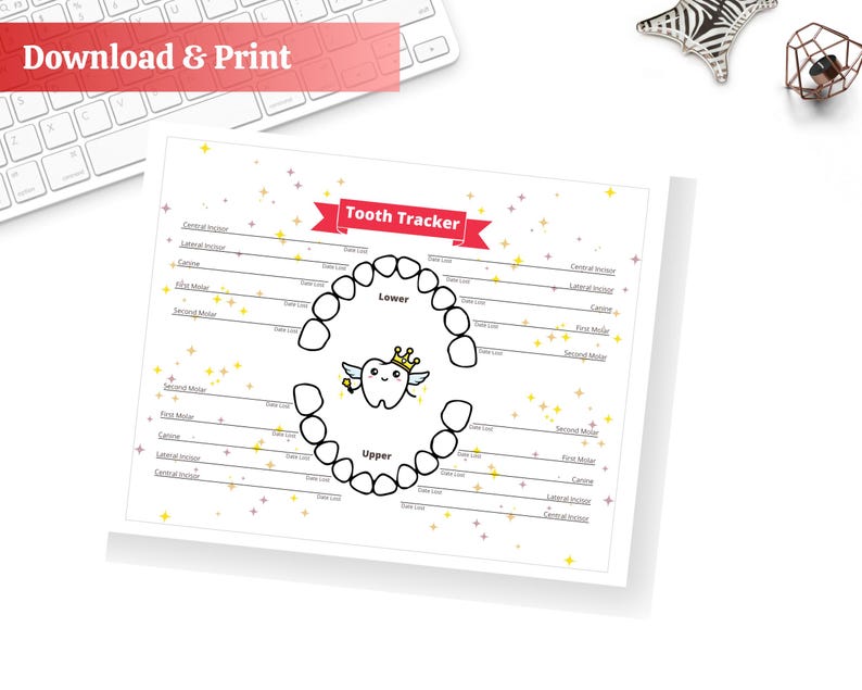 Lost Tooth Tracker Printable: Tooth Fairy Record Keeper (digital ...