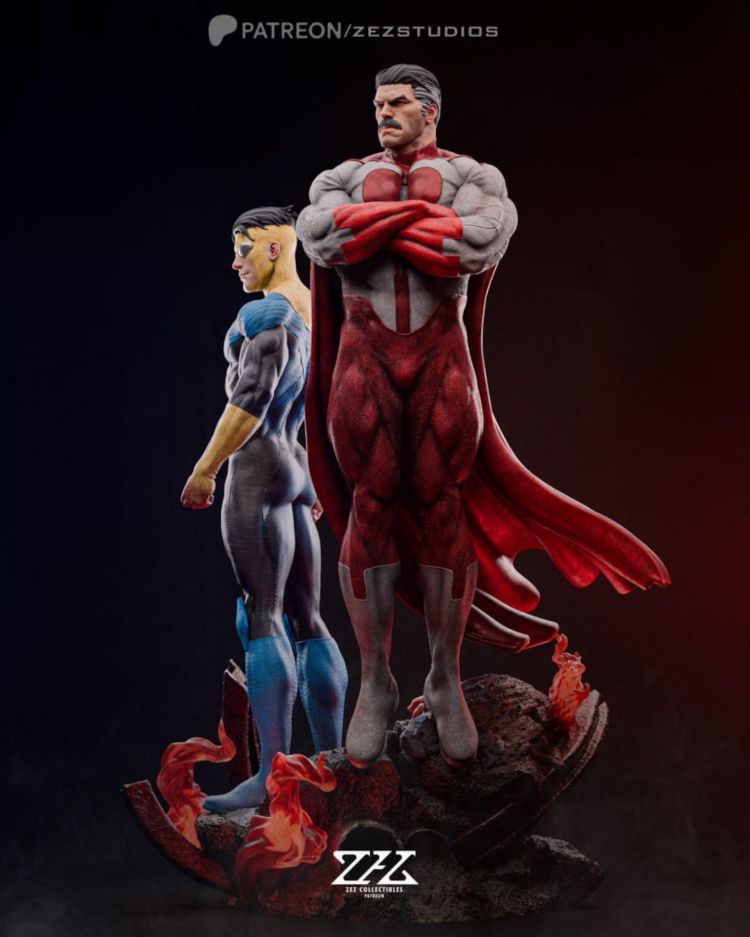 Omni Man & Mark Invincible 3D Printed Painted - Etsy