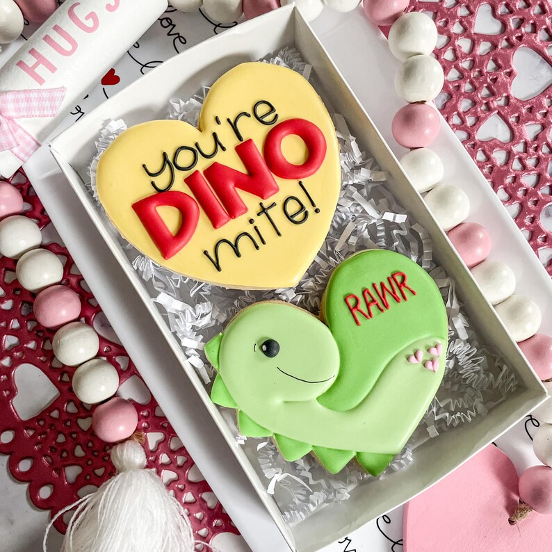 You're Dino-mite Valentines Cookies - Etsy