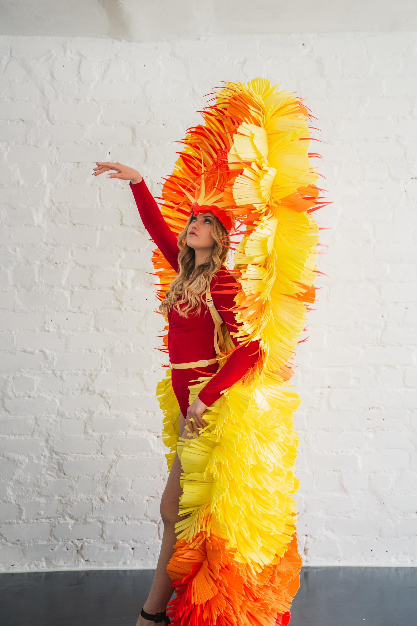 Phoenix Costume: Yellow Red Samba Wings, Caribbean Carnival Cosplay - Etsy