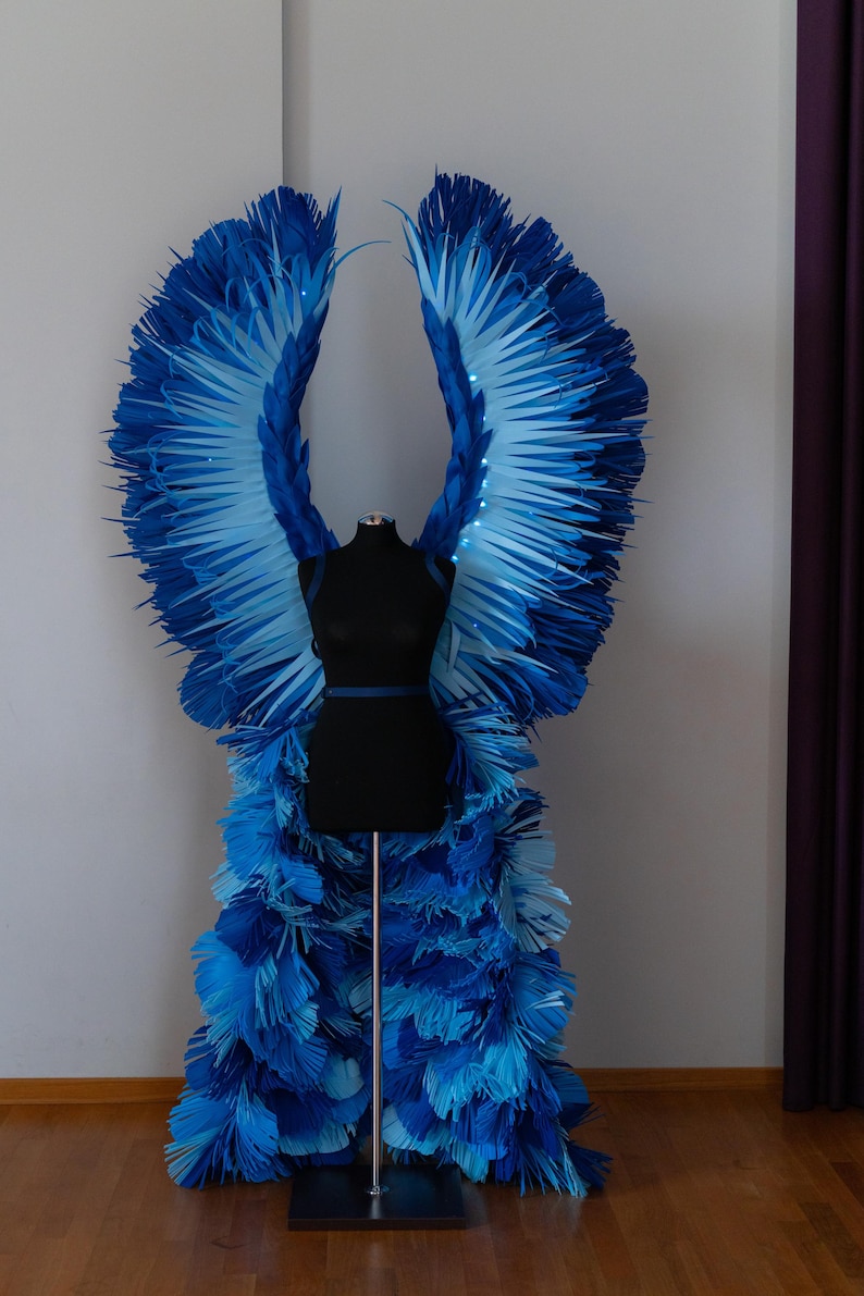Blue Samba Carnival Costume: Light-up Wings & Tails, Cosplay Prop - Etsy