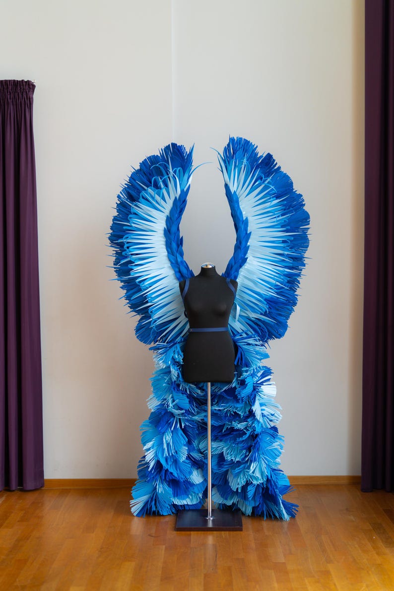 Blue Samba Carnival Costume: Light-up Wings & Tails, Cosplay Prop - Etsy