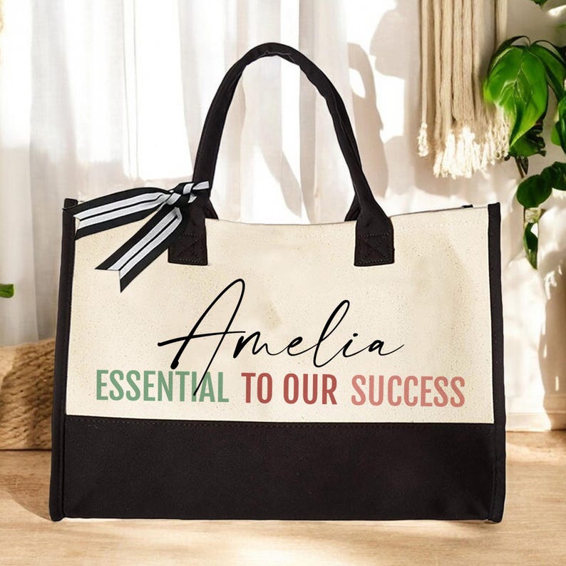 Personalized Tote Bag for Team Member, Essential to Our Success ...