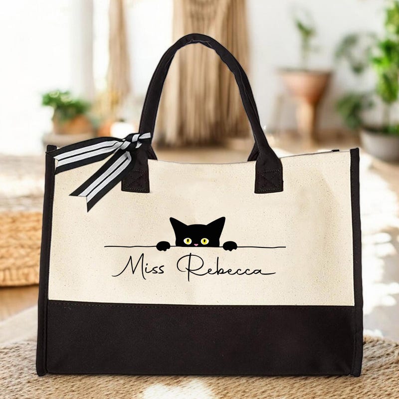 Cat Themed Canvas Bags - Etsy