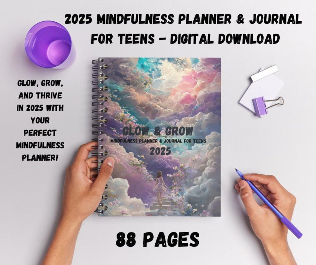 2025 Digital Glow & Grow Teen Planner: Mental Health Self-love ...