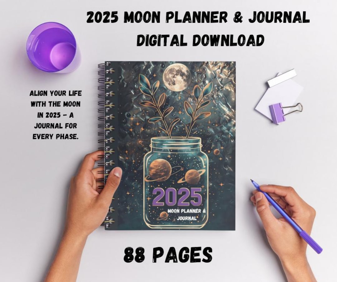 2025 Moon Planner Moon Phase Journal/planner Digital Spiritual Journal ...