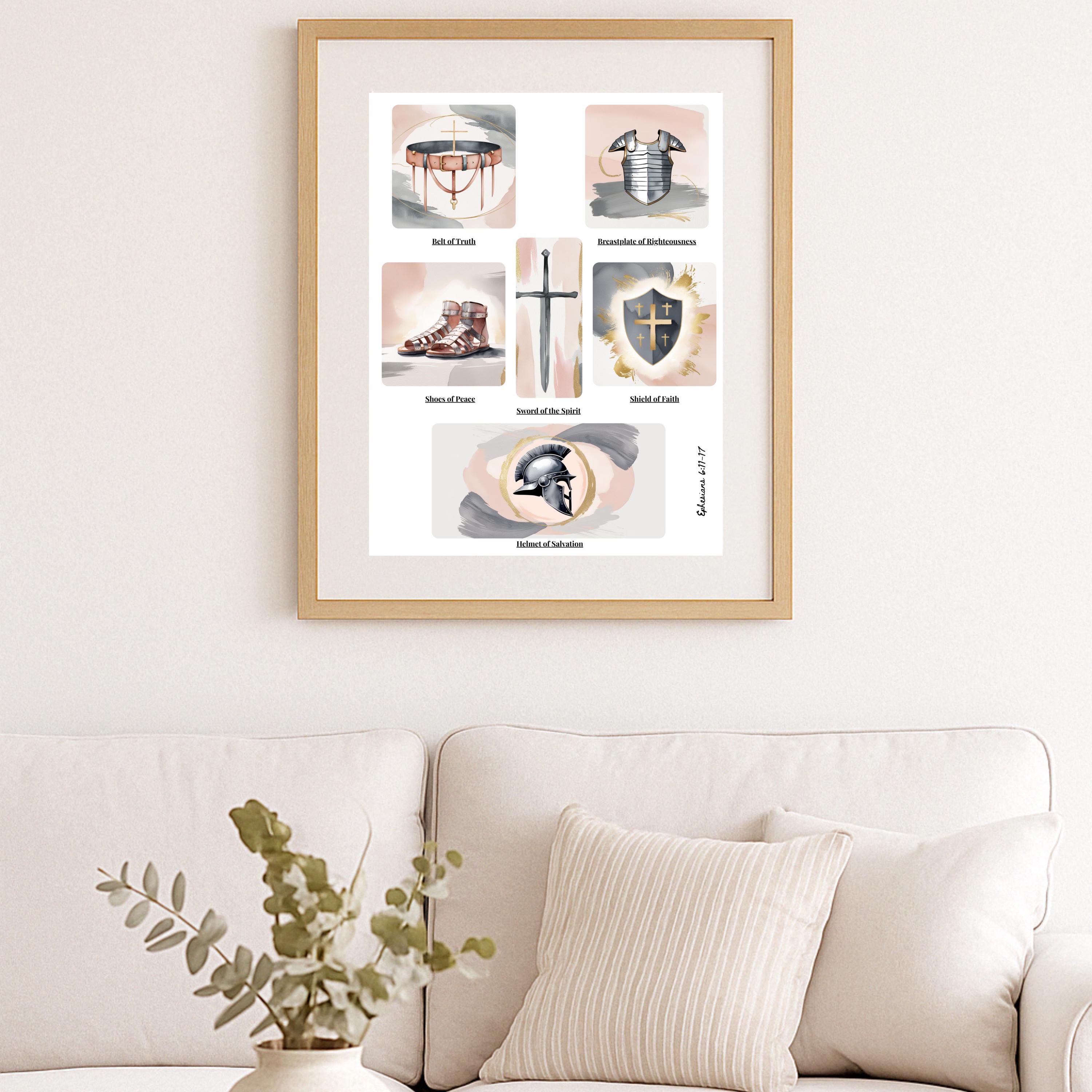 Armor of God Wall Art, Ephesians 6 Printable, Full Armor of God ...