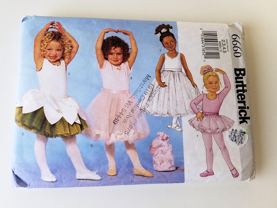 Butterick 6660 Girls' Ballerina Costume Pattern - Leotard, Skirt, Bag ...