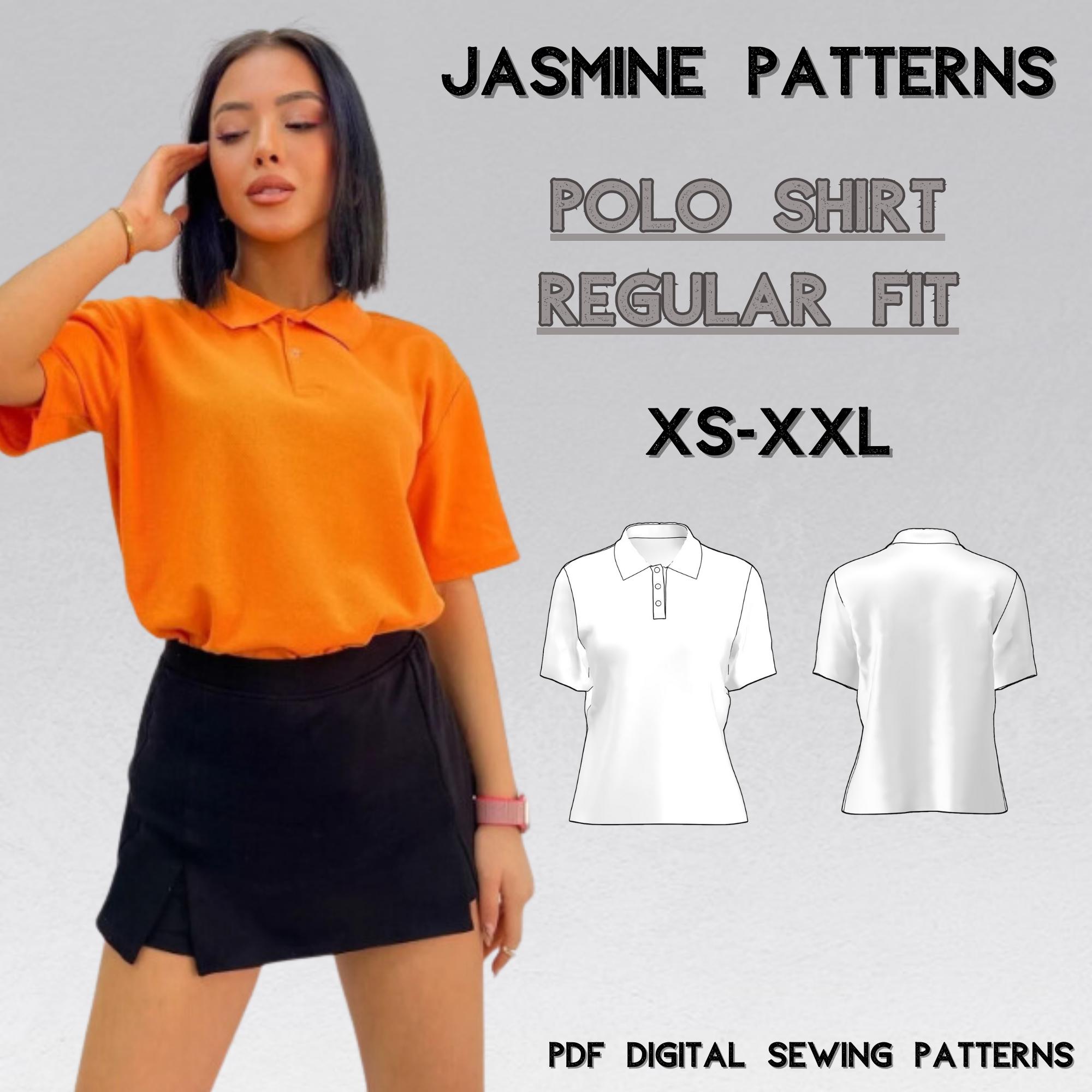 Women's Polo Shirt Sewing Pattern | Regular Fit Polo Shirt | Sizes for ...