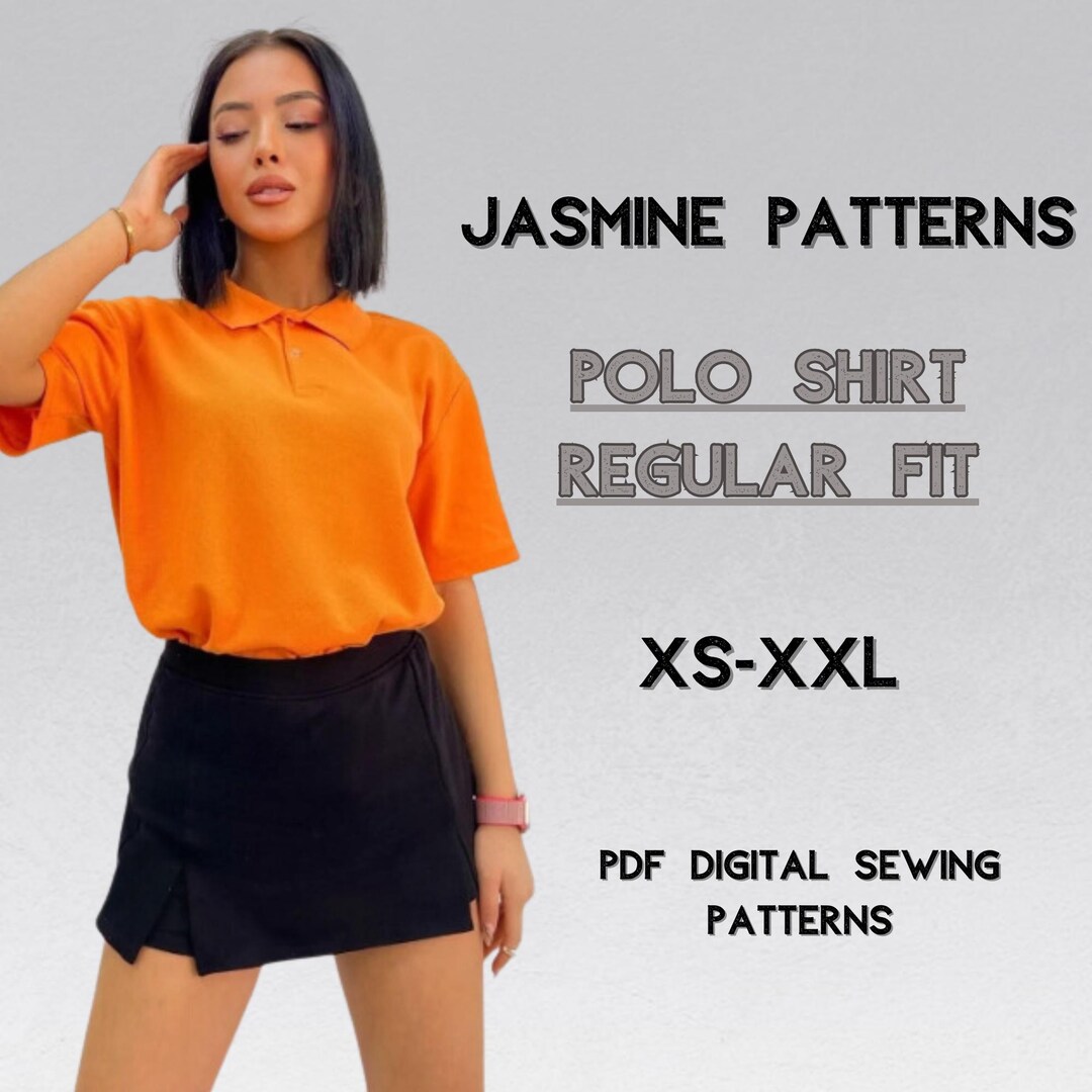Women's Polo Shirt Sewing Pattern | Regular Fit Polo Shirt | Sizes for XS-XXL | A0-a4-letter ...