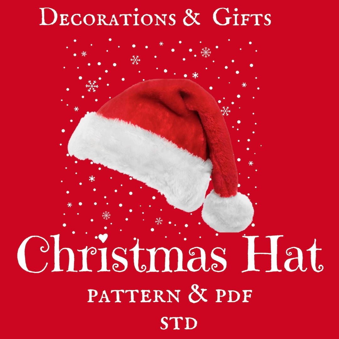 Christmas Hat Sewing Pattern Santa Claus Hat Pattern Standard Size ...