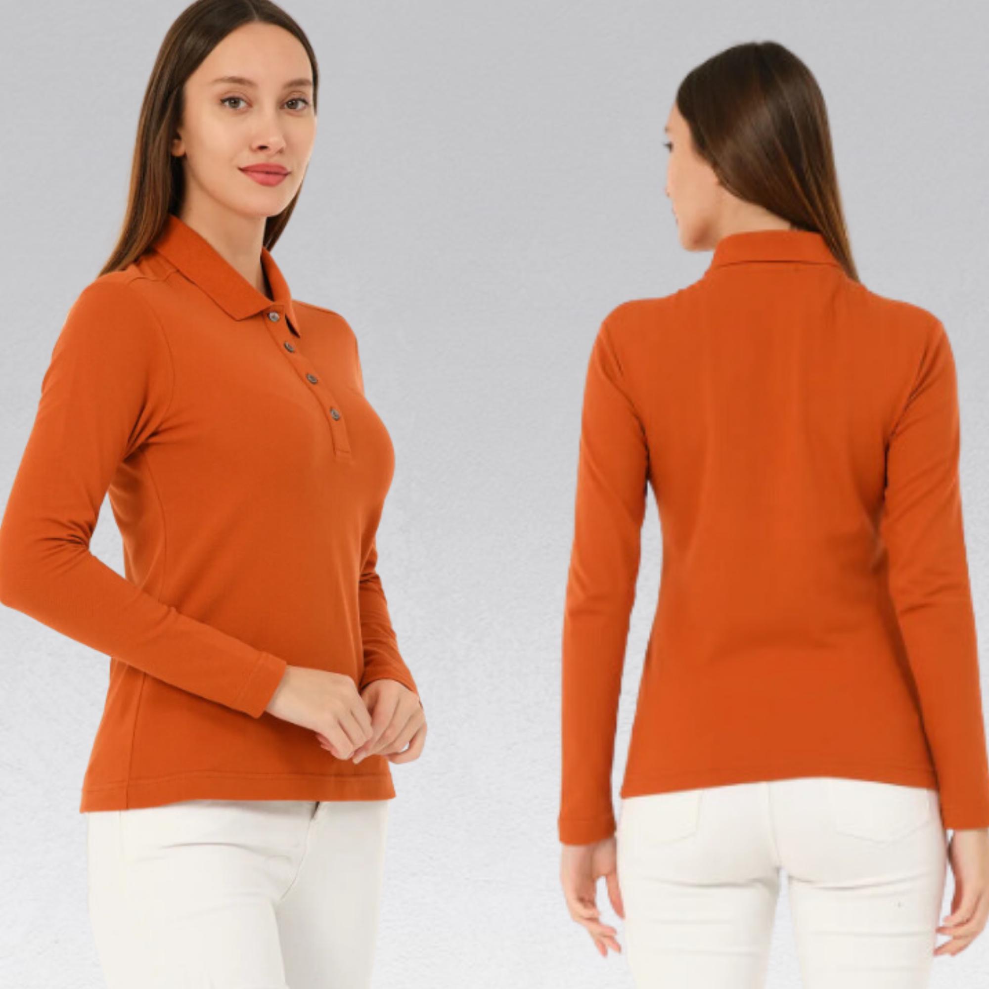 Women's Polo Shirt Sewing Pattern long Sleeve Polo Shirt Sizes for XS-XXL A0-a4-letter Paper ...