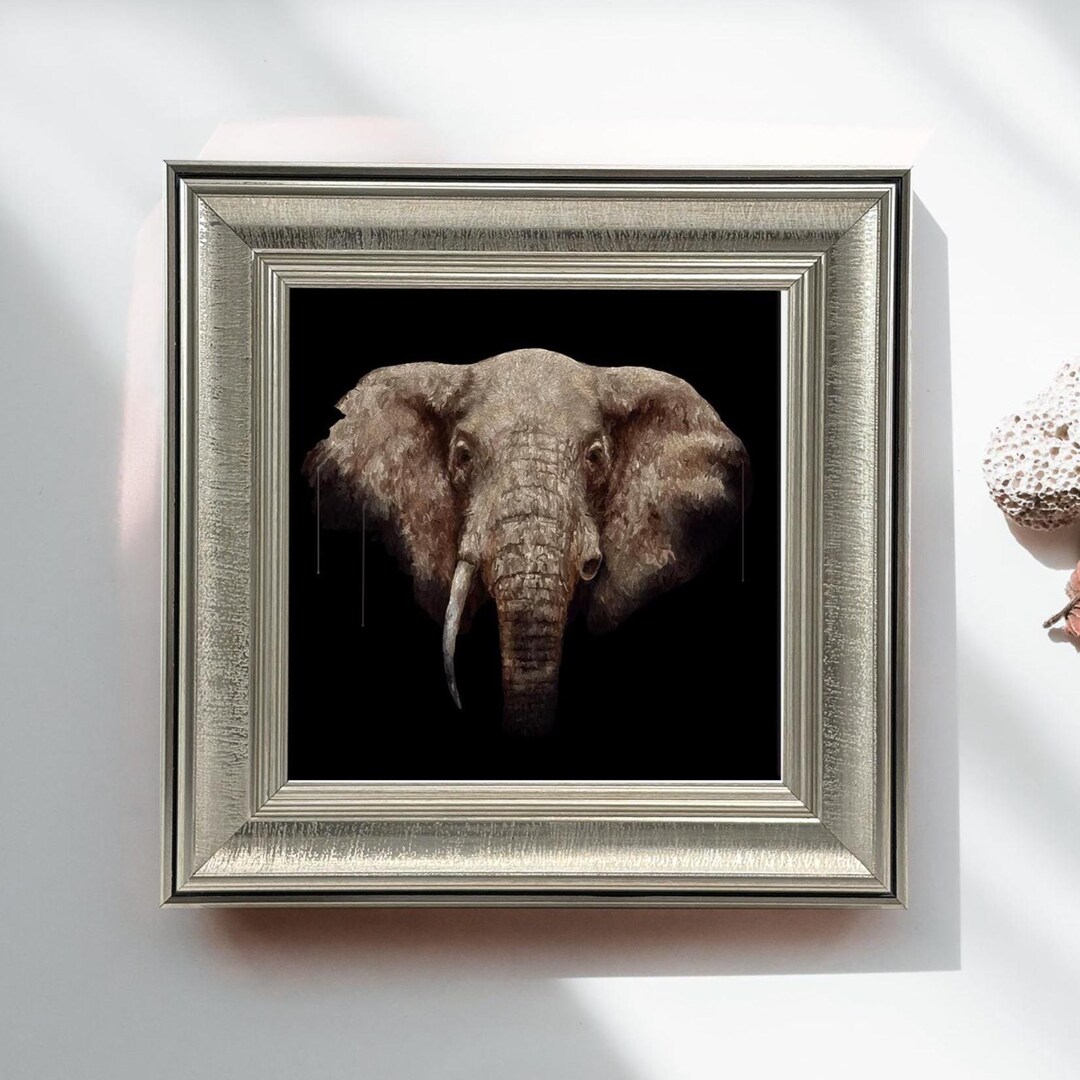 Square - Innocent Elephant, One Ivory, Stop Killing Vintage Framed Wall ...
