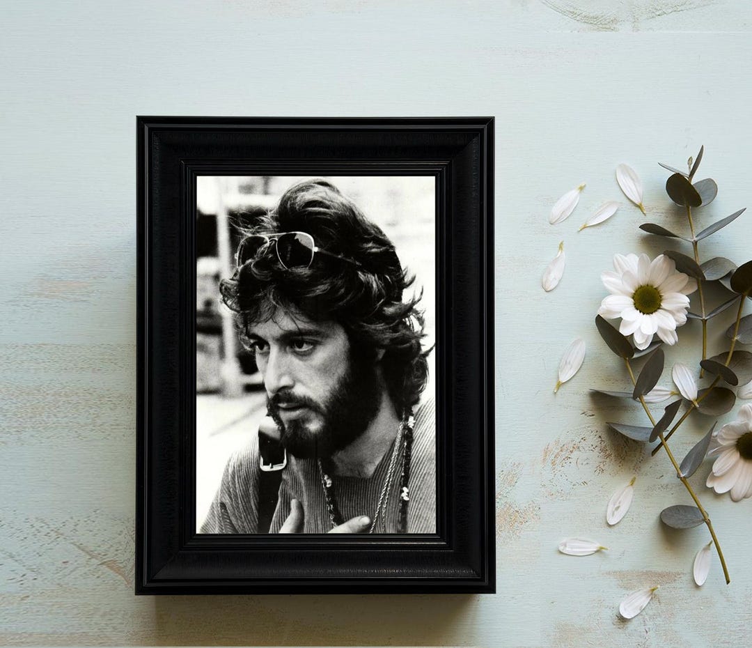 Al Pacino as Serpico 1973 Art, Iconic Movie Framed Print, Black and ...