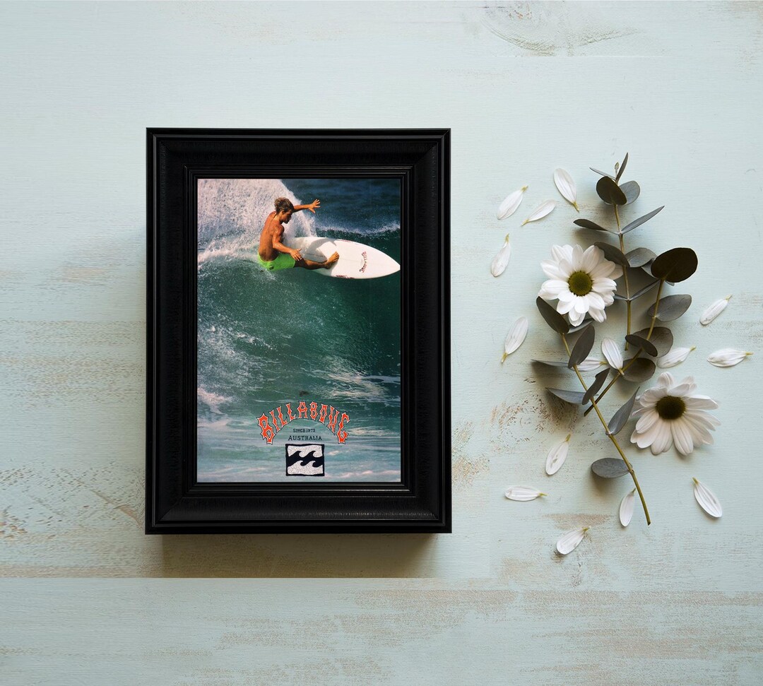 1990 BILLABONG Surfing Vintage Framed Poster, Home Decor, Vintage Surfing Poster, Retro Surf ...