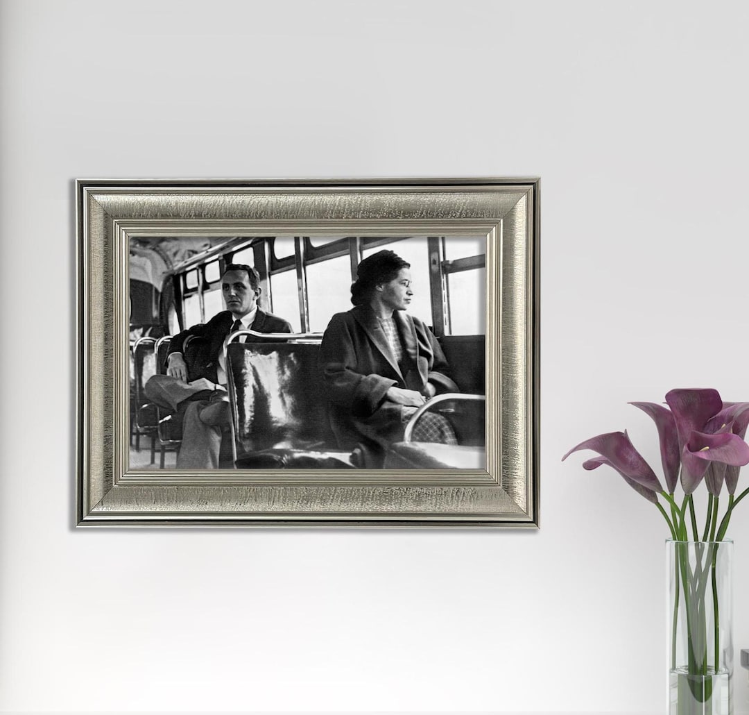 Rosa Parks on Bus Framed Print | Historic Civil Rights Art | Iconic ...
