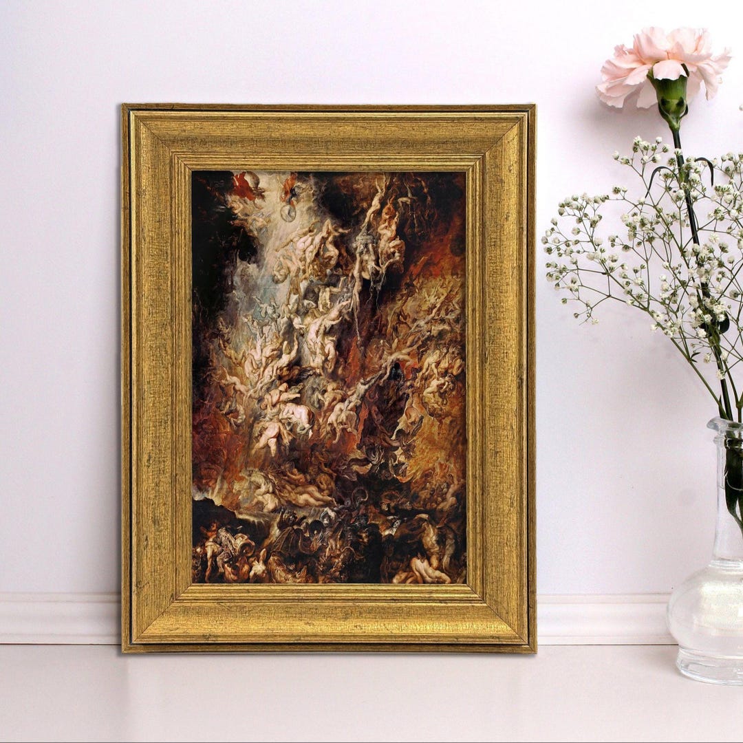 Peter Paul Rubens the Fall of the Damned – Vintage Framed Art Print ...